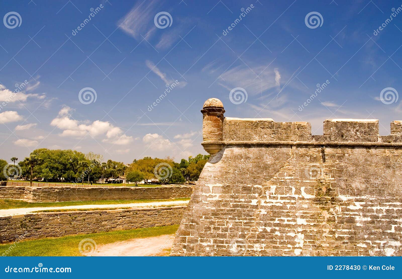 Old fort wall and dry moat stock photo. Image of sightsee - 2278430