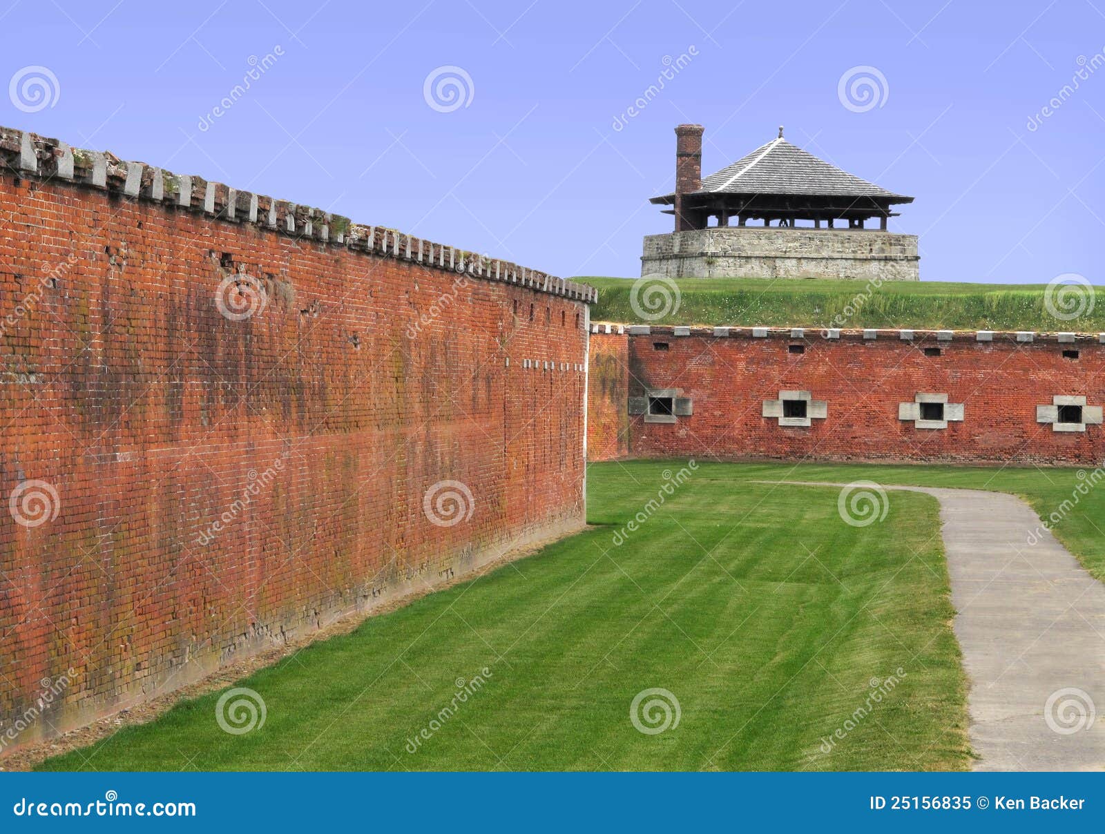 Old Fort Walls and Guard Tower Stock Image - Image of ports, historic ...