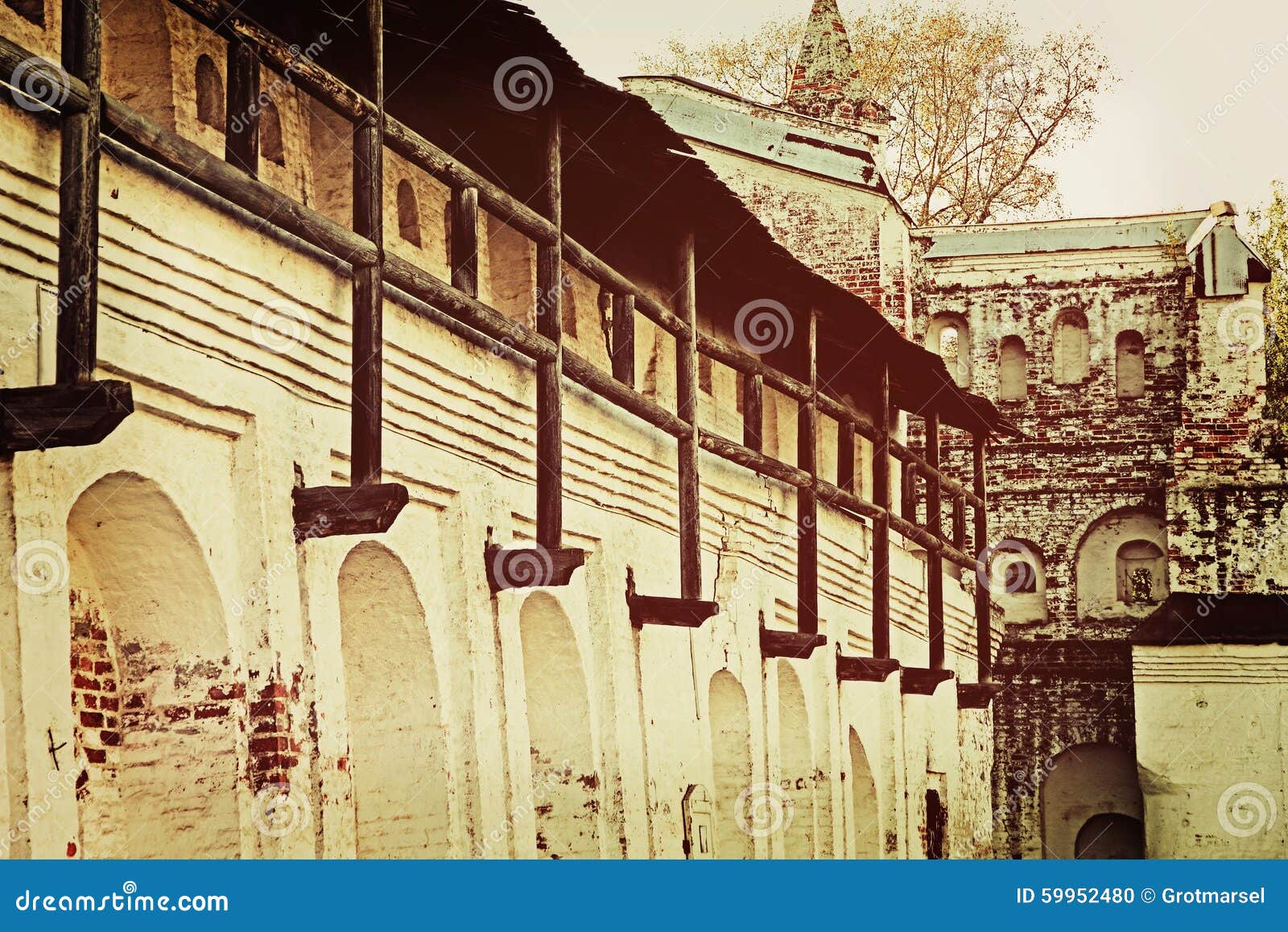 Old Fortification Wall Inside. Stock Photo - Image of gothic, antique ...