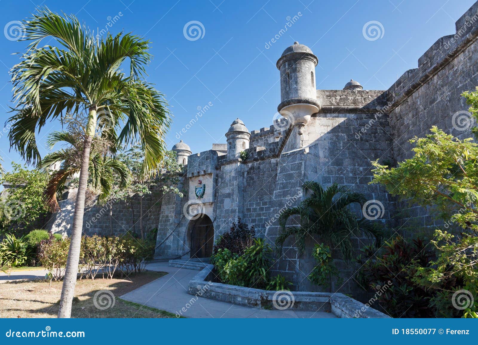 Old fortress stock image. Image of palm, fort, caribbean - 18550077