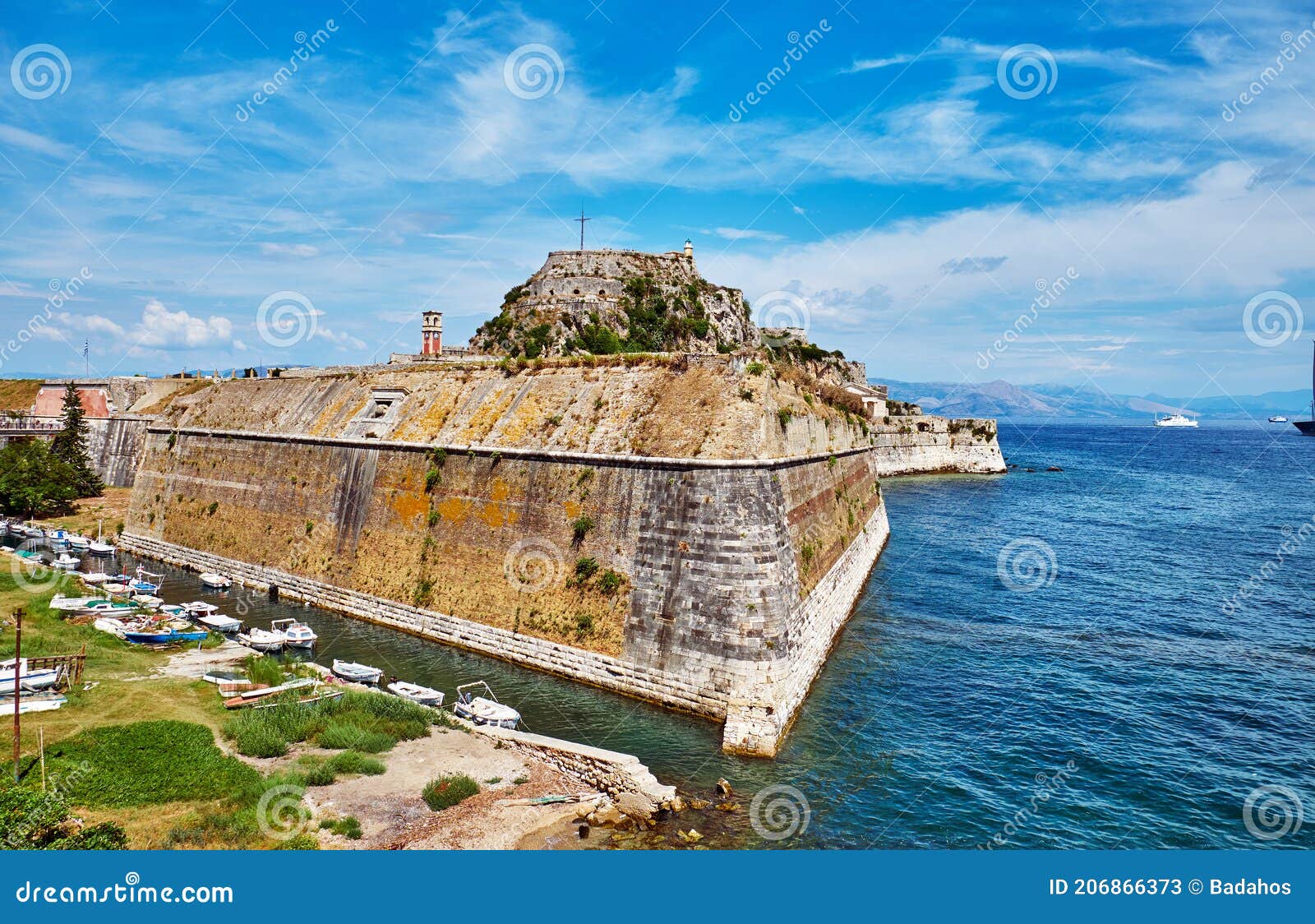 Old Fortress of Corfu stock image. Image of fort, mediterranean - 206866373