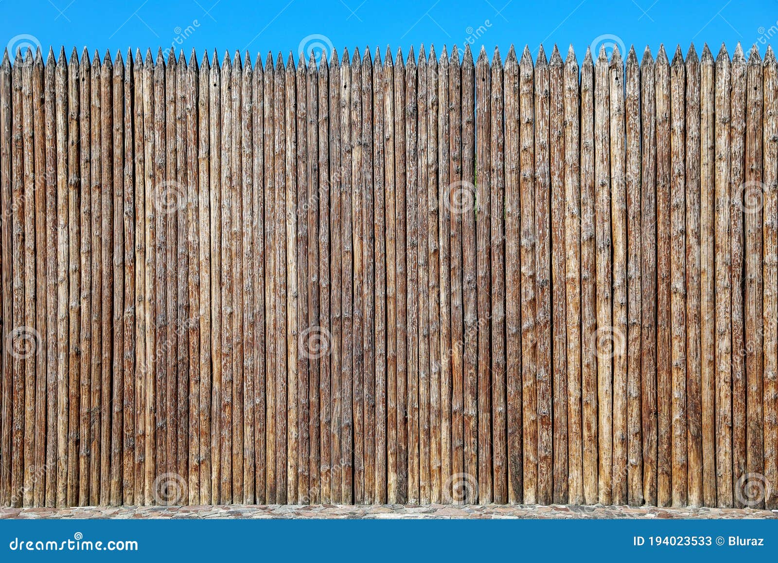 Old fortress log palisade stock image. Image of powerful - 194023533