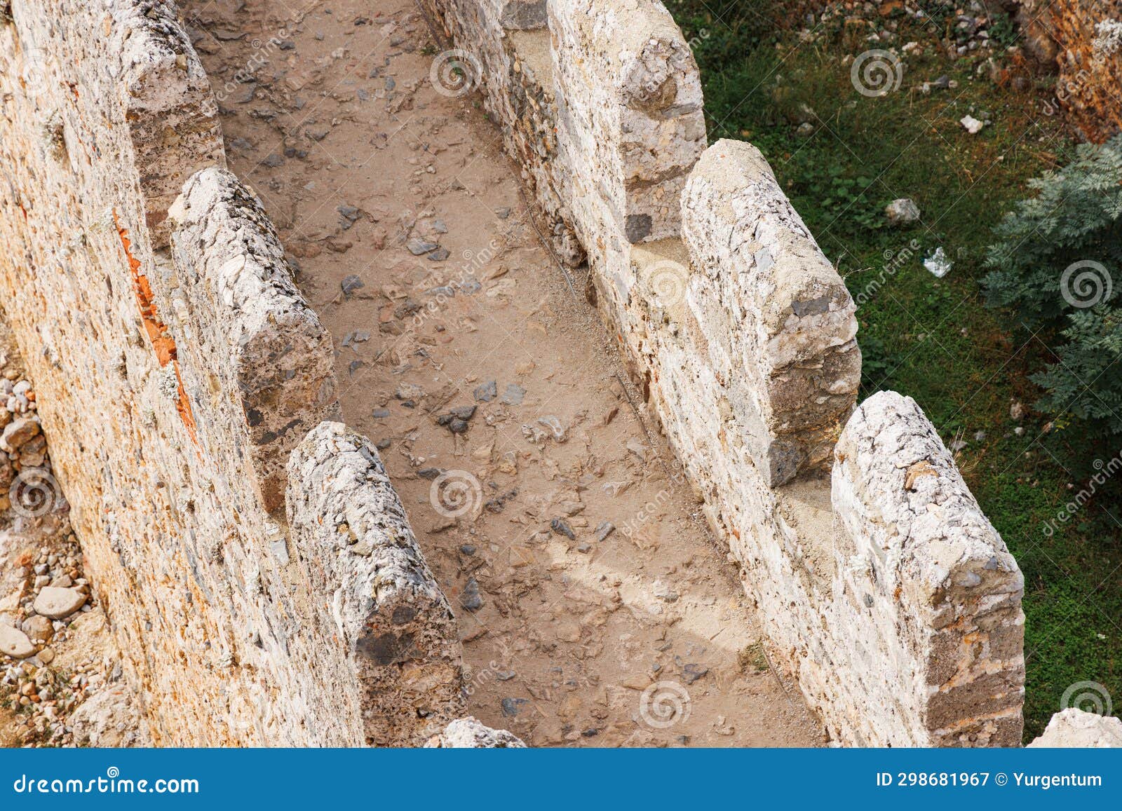 Old Fortress Wall, Top View Stock Image - Image of mediterranean ...