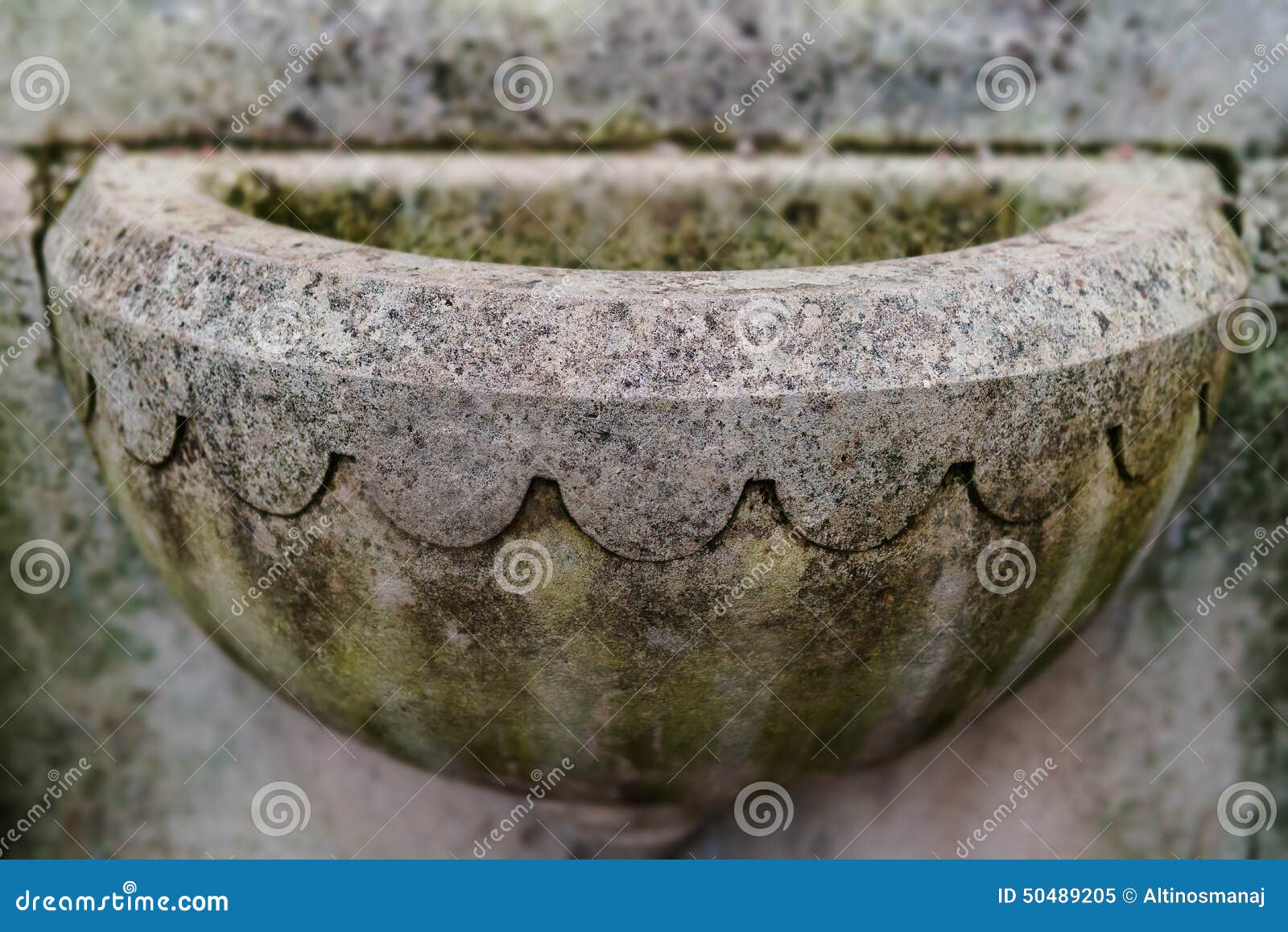 Old Fountain Detail Concrete Stone Stock Image - Image of fountain ...
