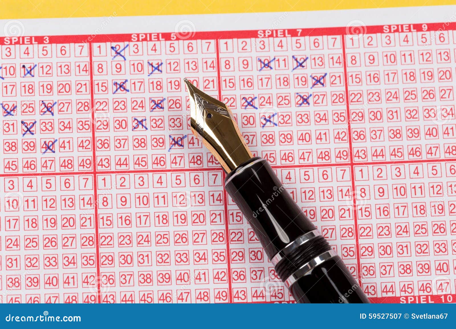 Old Fountain Pen Over Lottery Ticket Stock Image - Image of success ...