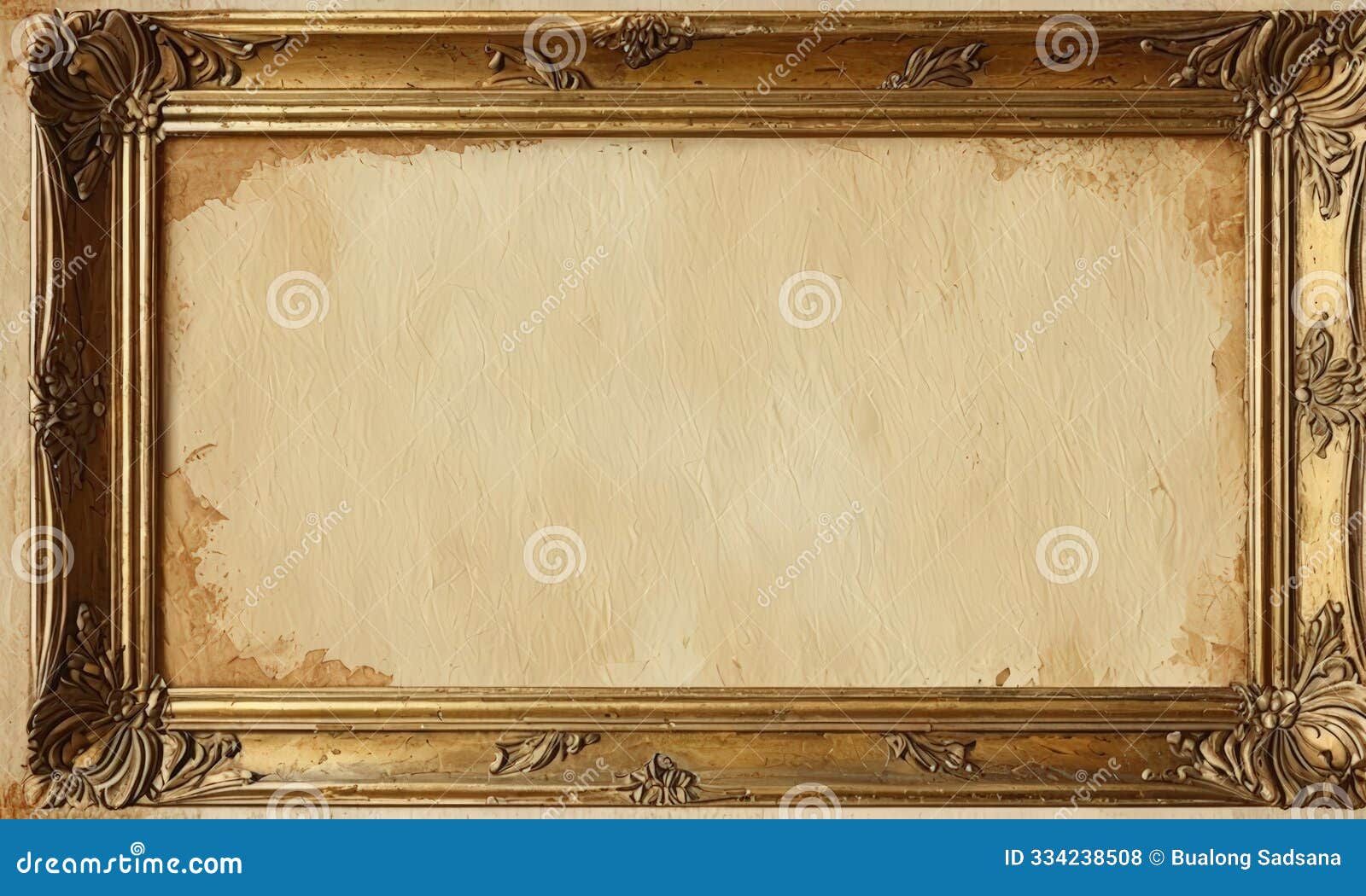 Old Frame with Blank Paper on White Background Stock Illustration ...