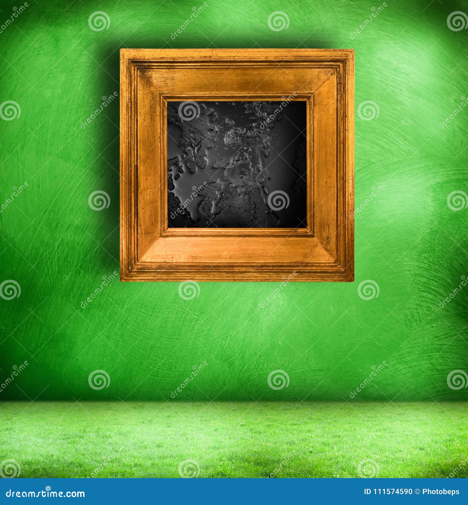 Old frame hanging on wall stock photo. Image of style - 111574590