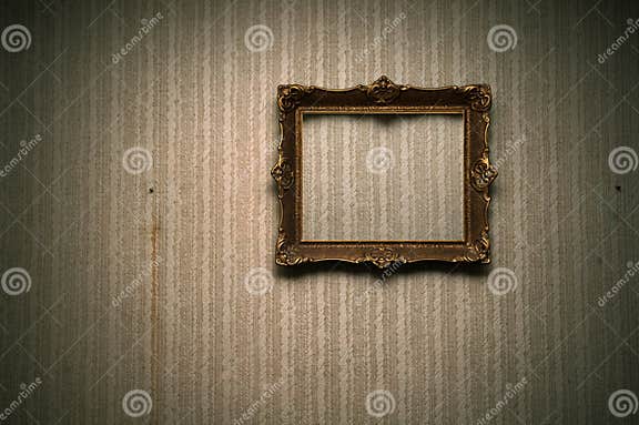 Old frame on retro wall stock image. Image of background - 17183729