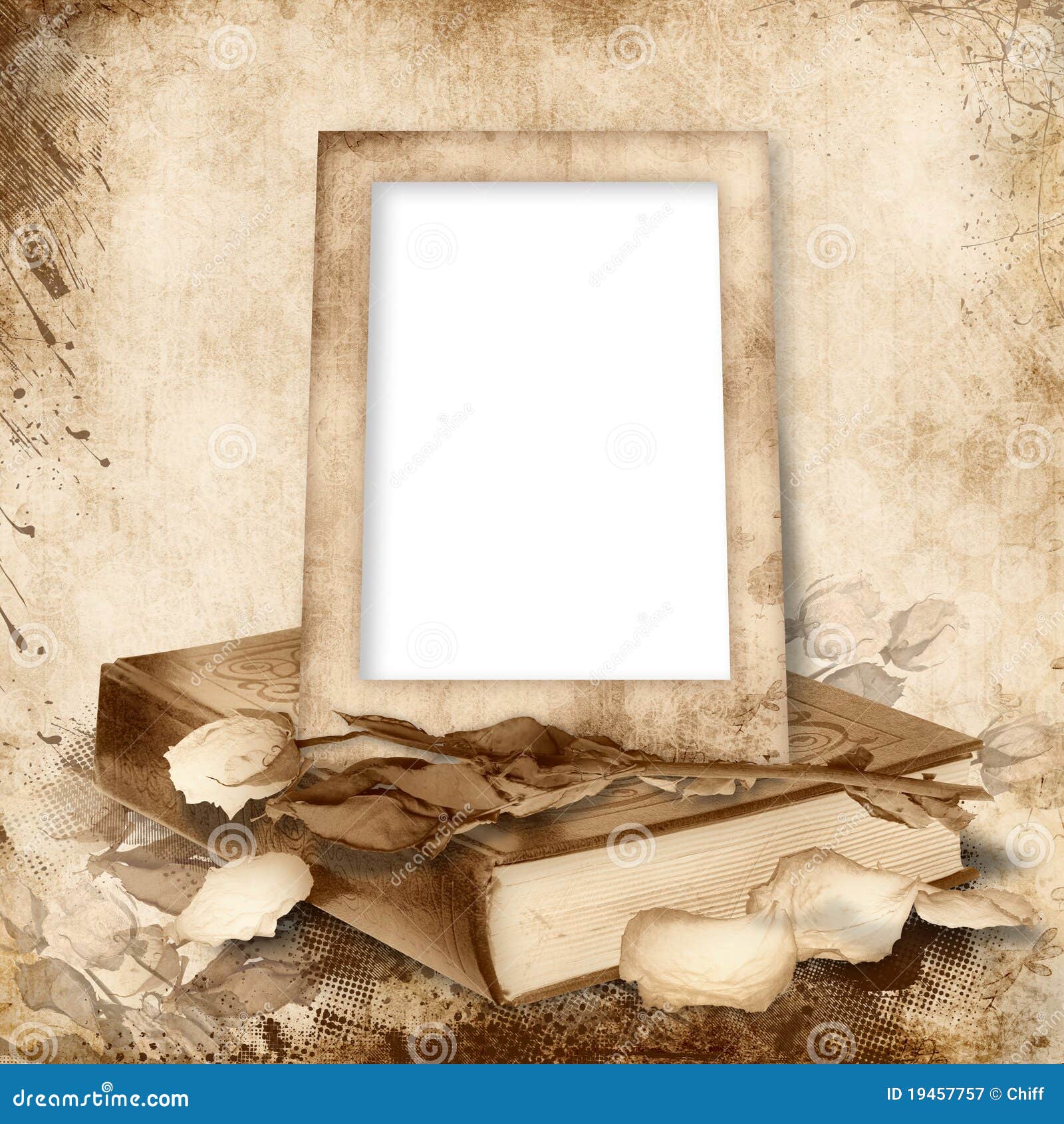 Old Frame on Vintage Background Stock Illustration - Illustration of ...