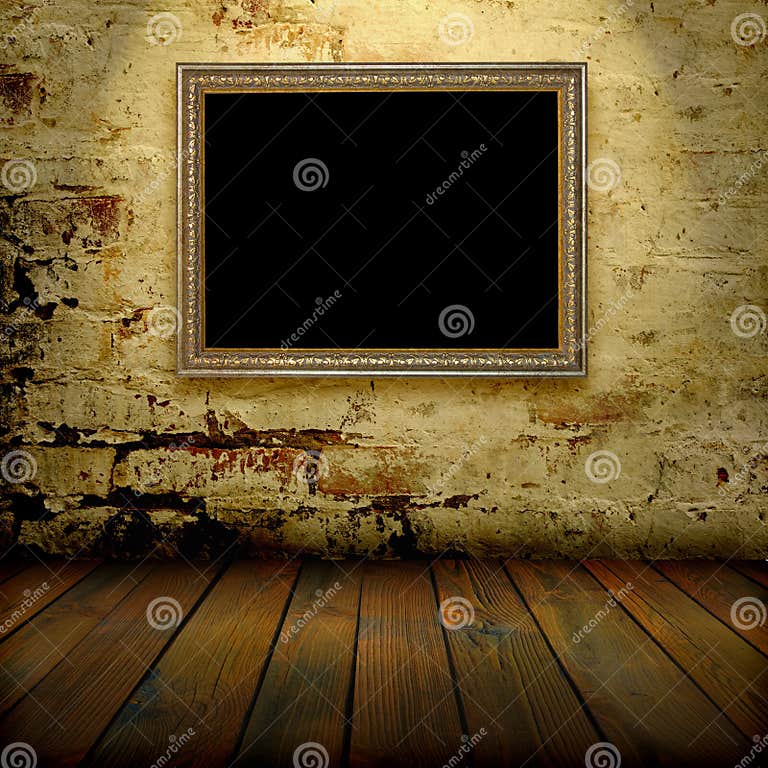Old Frame on the Wall in the Interior Stock Illustration - Illustration ...