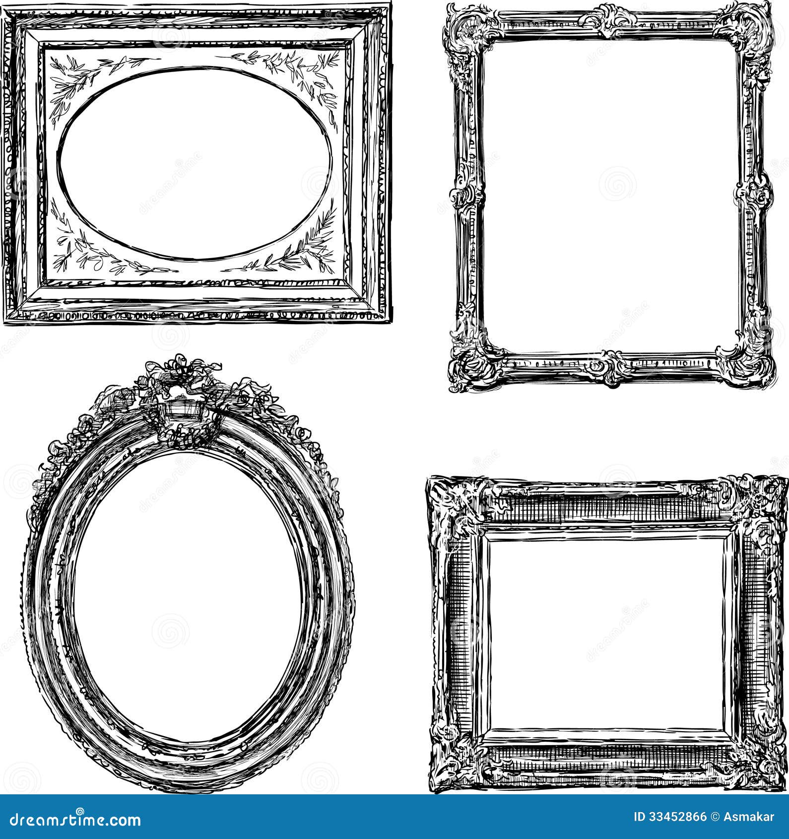 Old frames stock vector. Illustration of revival, retro - 33452866