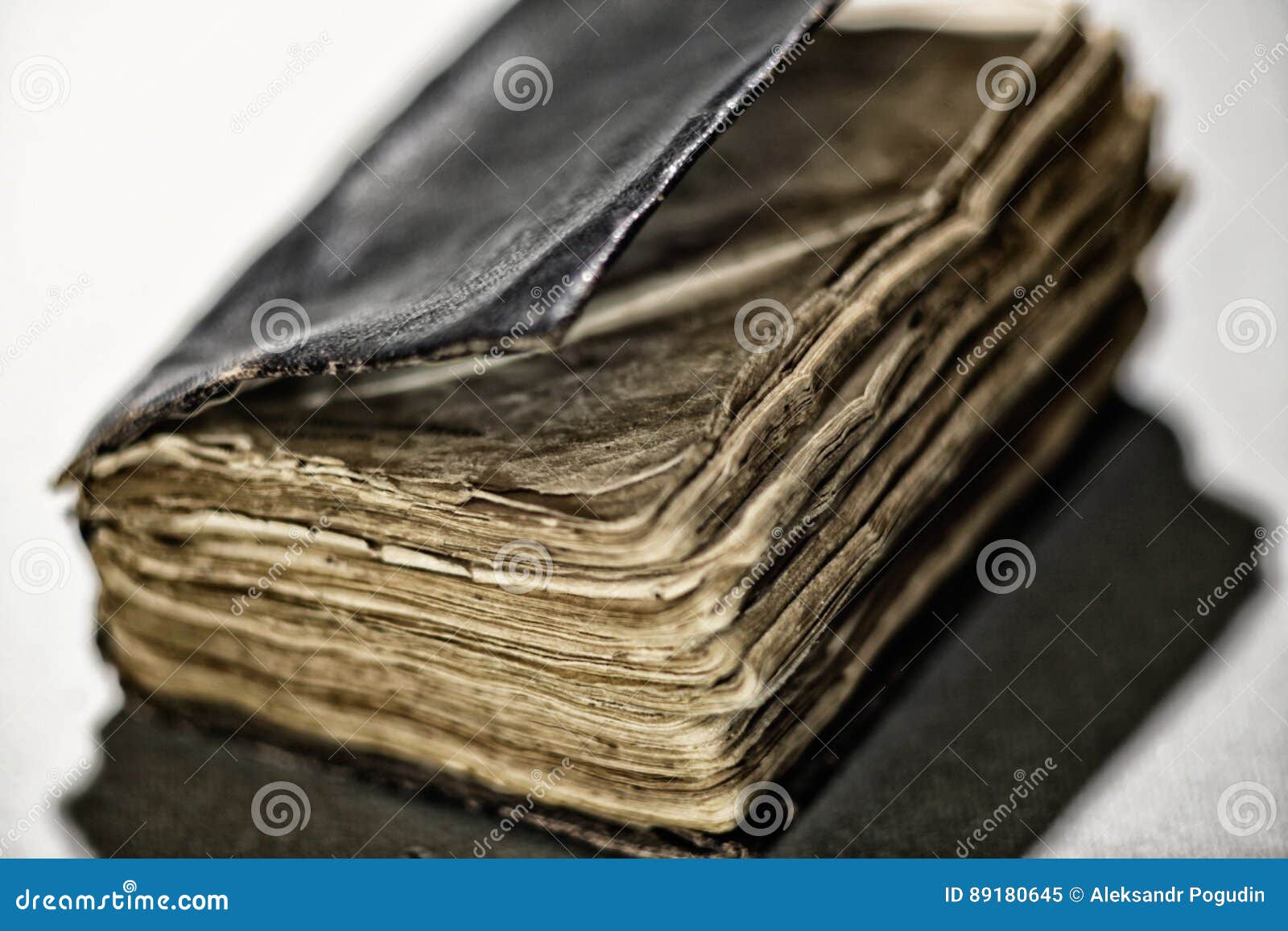 Old Frayed Antique Book Selective Focus Close Up Stock Image - Image of ...