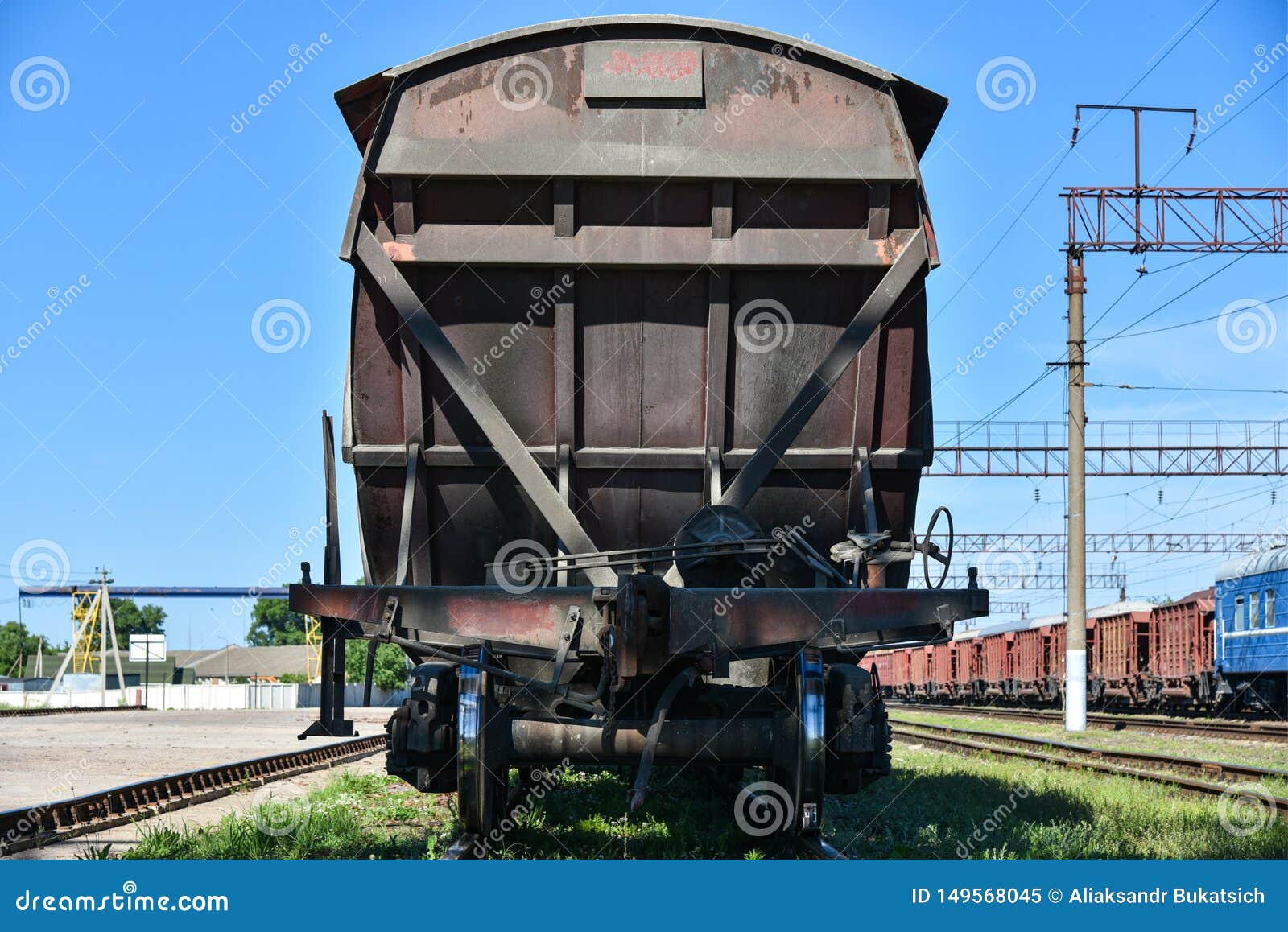 Old Freight Car at the Railway Station Stock Image - Image of carriage ...