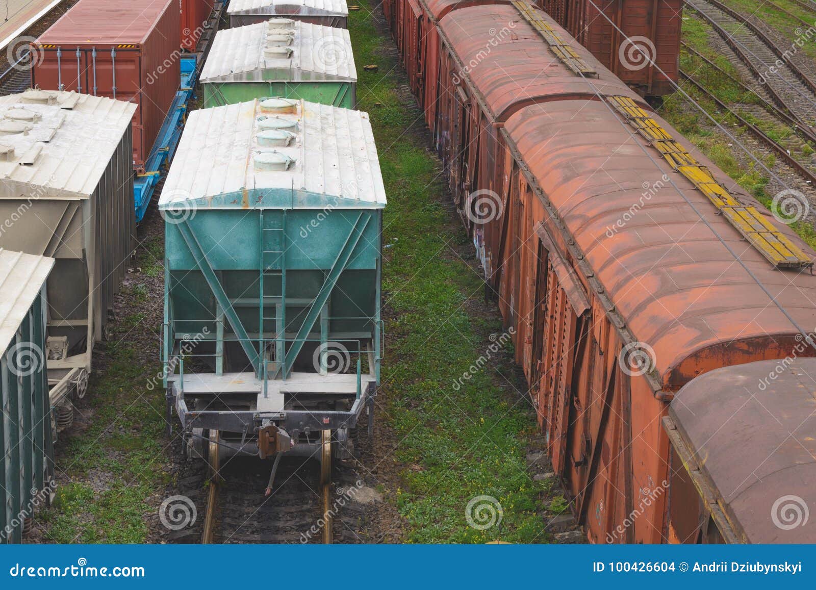 Freight Rail Cars Go On Rails Stock Photography | CartoonDealer.com ...