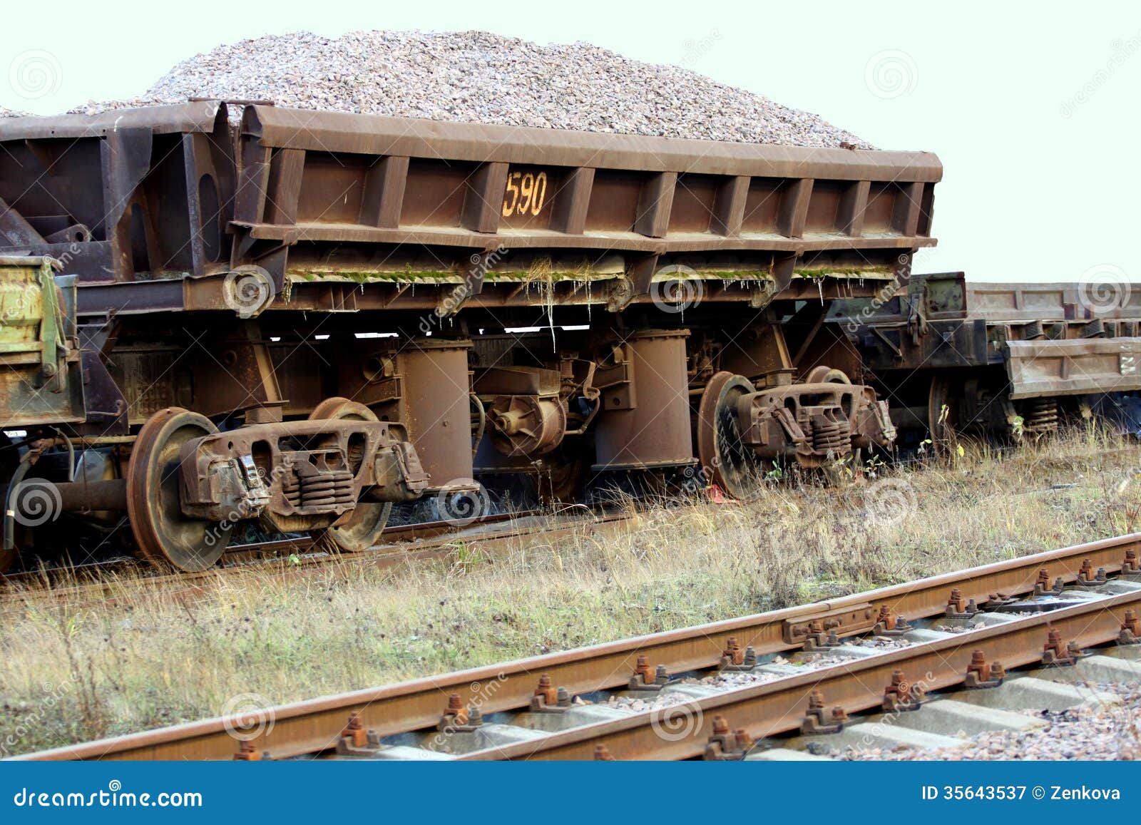 Old freight wagon stock image. Image of railroad, ballast - 35643537