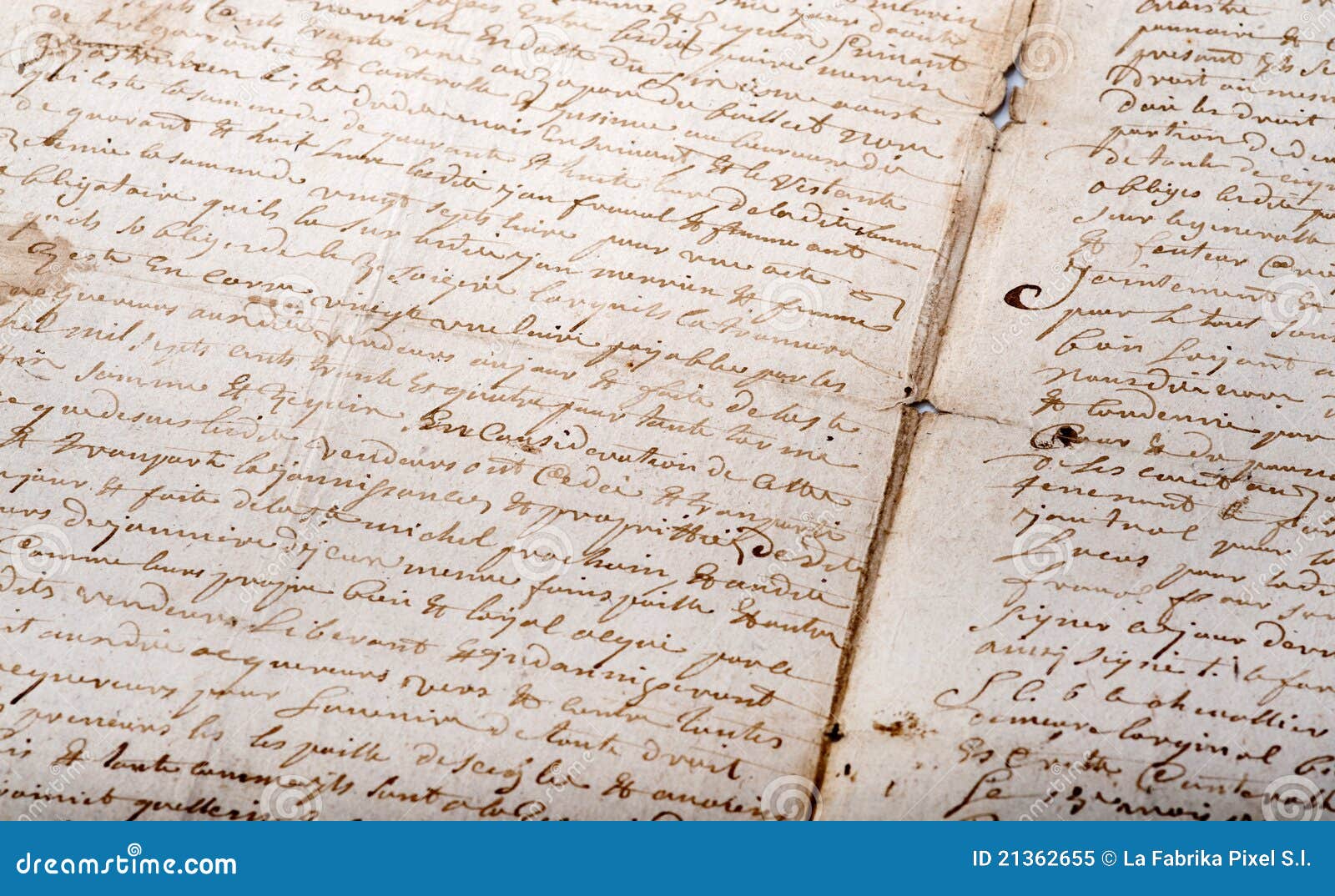 Old Paper With French Writing