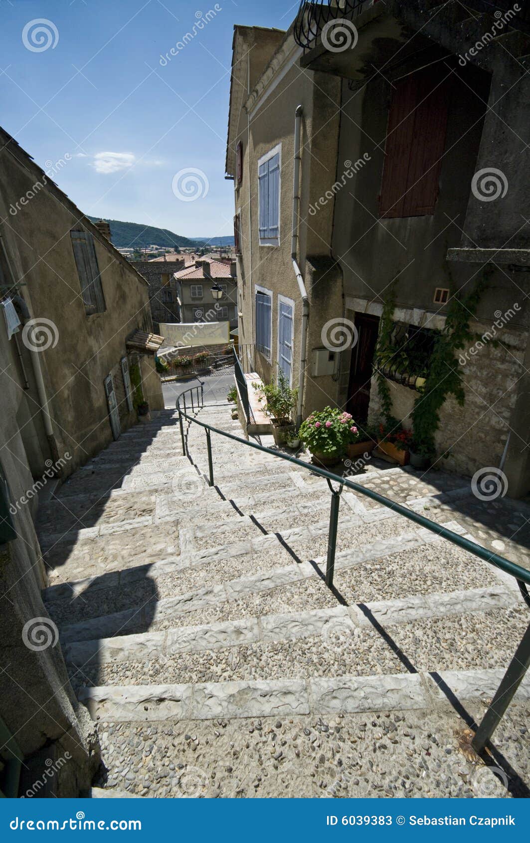 Old French town stairs stock image. Image of melancholy - 6039383