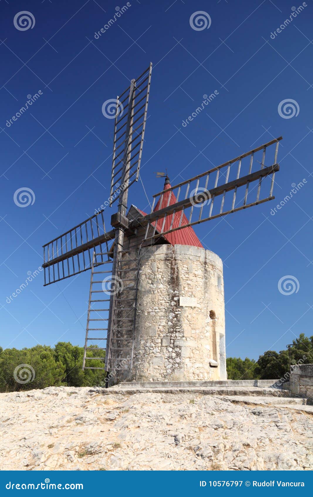 Old French windmill stock image. Image of landmark, sails - 10576797