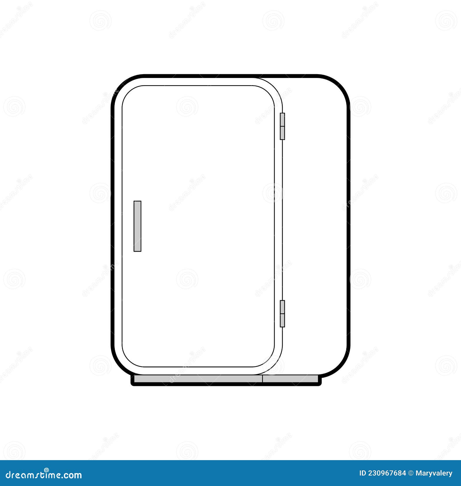Old Fridge Isolated. Refrigerator Kitchen Unit Vector Illustration ...