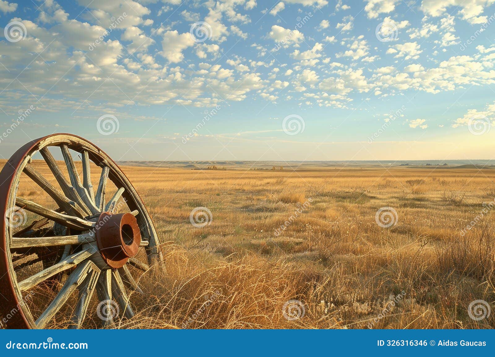 Old Frisco Wagon Wheel In Golden Fields Royalty-Free Stock Image ...