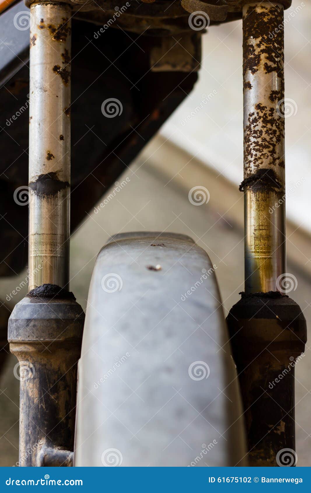 Old Front Motorcycle Shock Absorber Stock Photo - Image of equipment ...