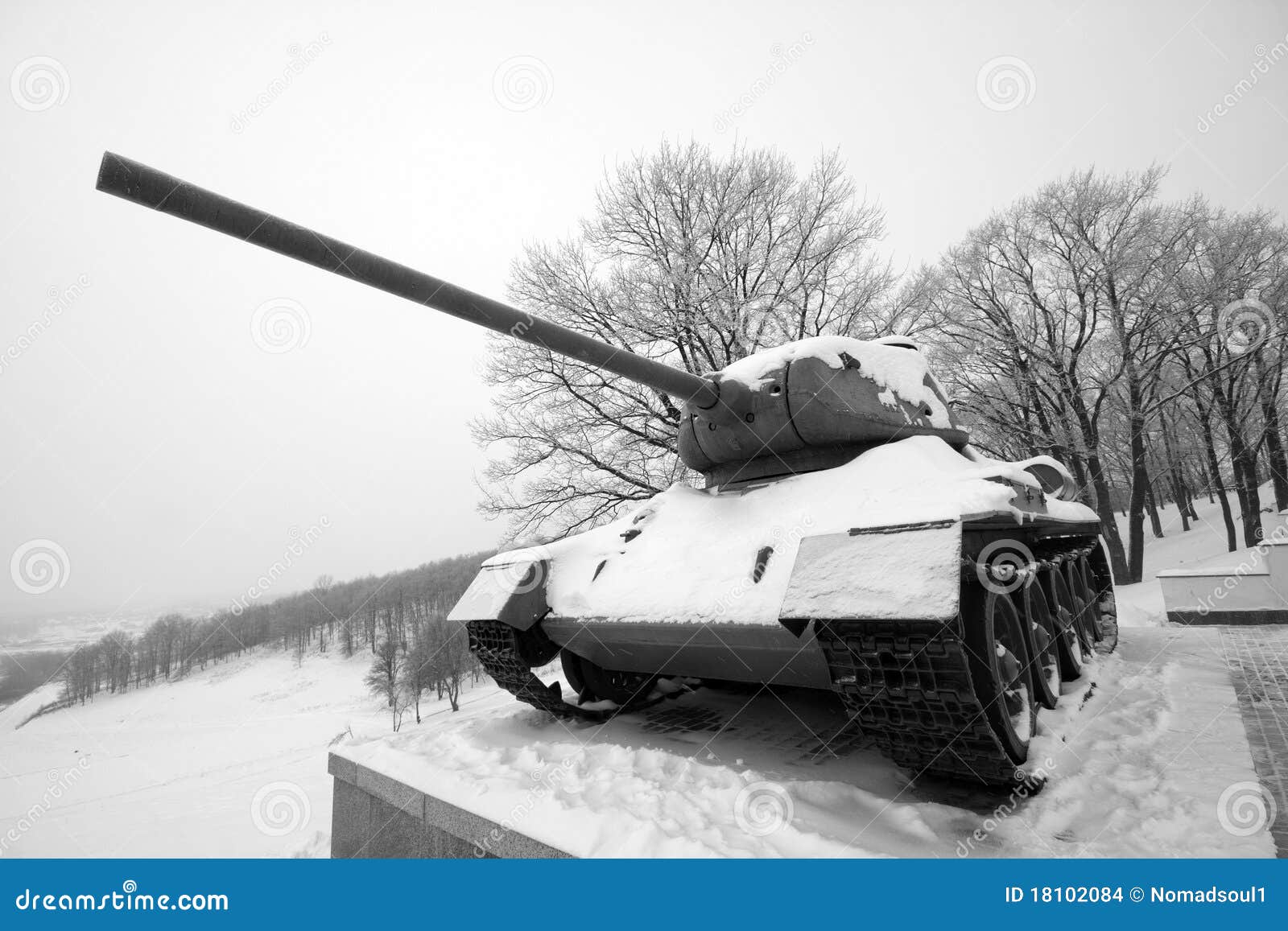 Old Frozen Russian WWII Tank Stock Photo - Image of military, armored ...