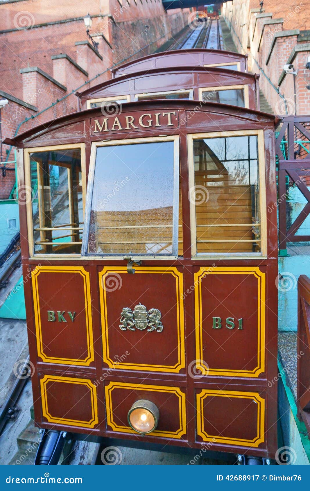 Old Funicular in Budapest. Hungary Stock Image - Image of inclined ...