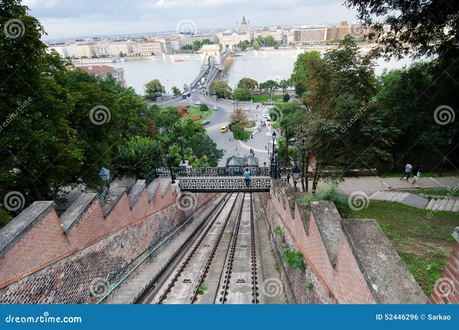 Old funicular in Budapest editorial photo. Image of bricks - 52446296
