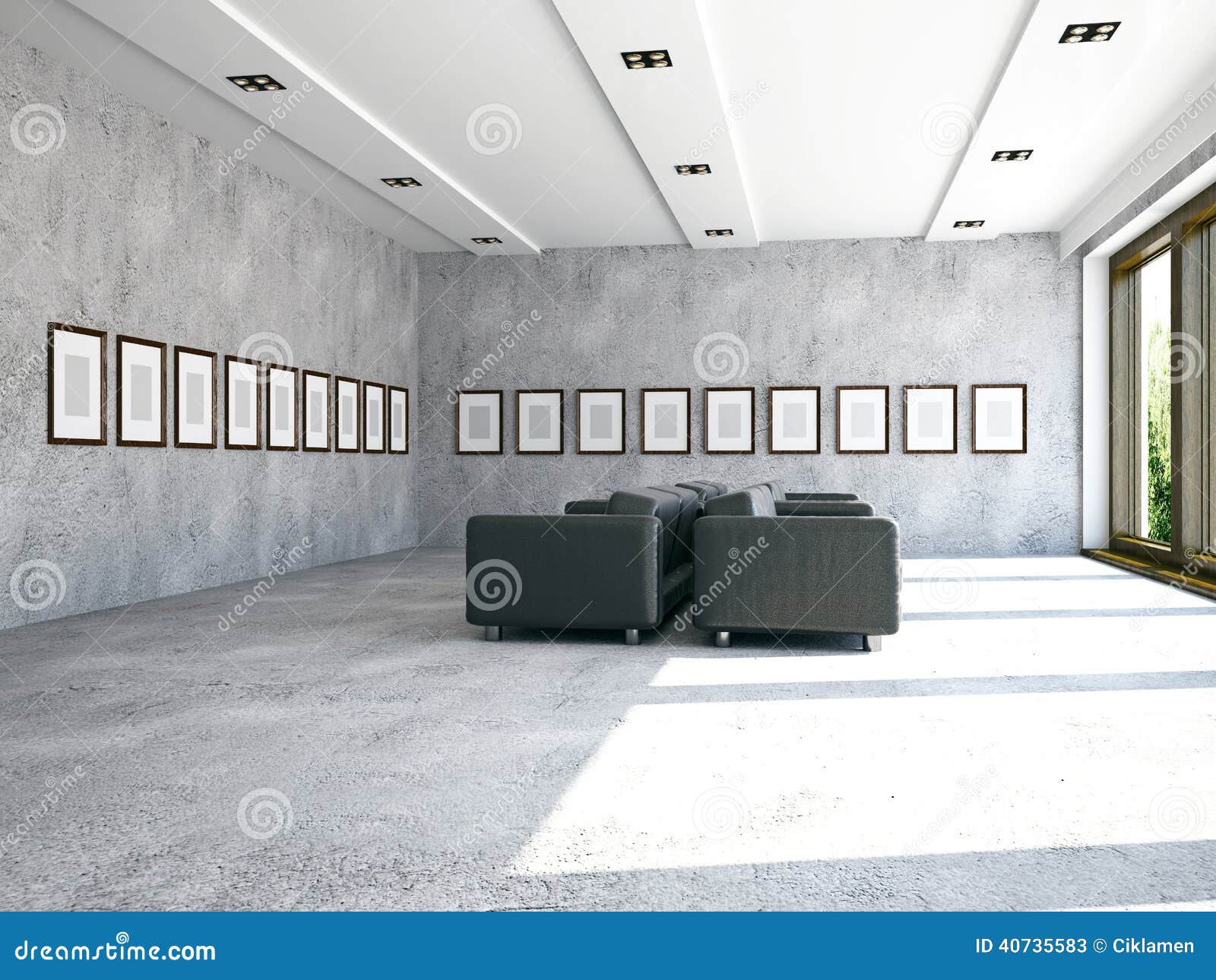 Old gallery stock illustration. Illustration of frames - 40735583