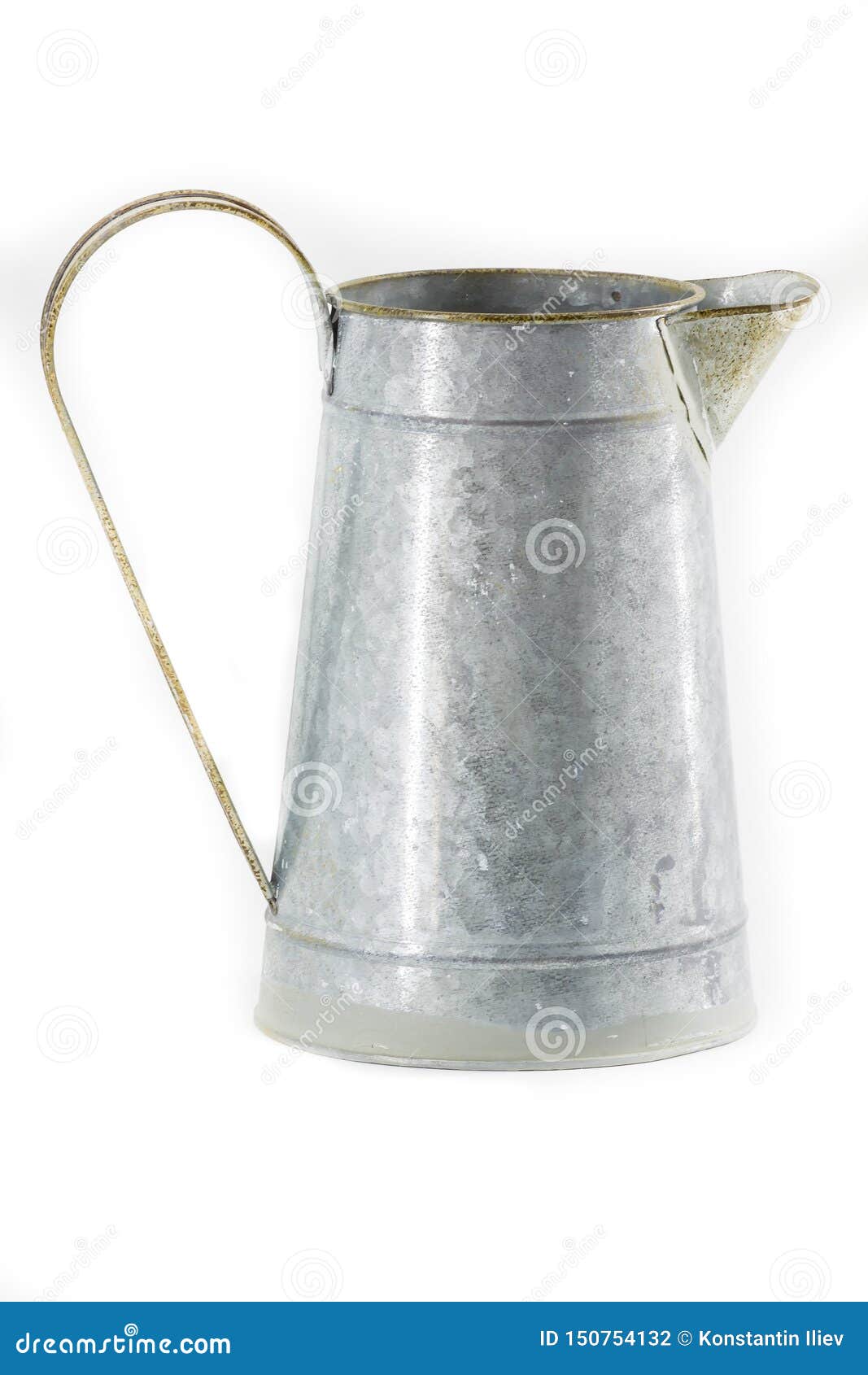 Old galvanized pitcher stock photo. Image of container - 150754132