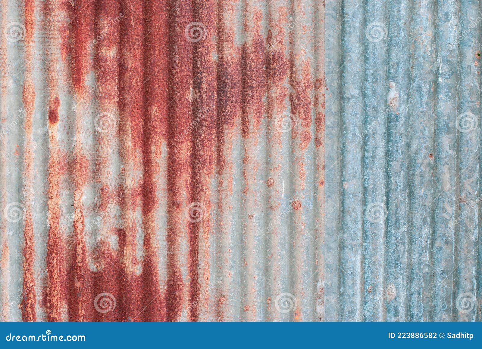 An Old Galvanized Sheet with Rust Clinging To it. Stock Photo - Image ...