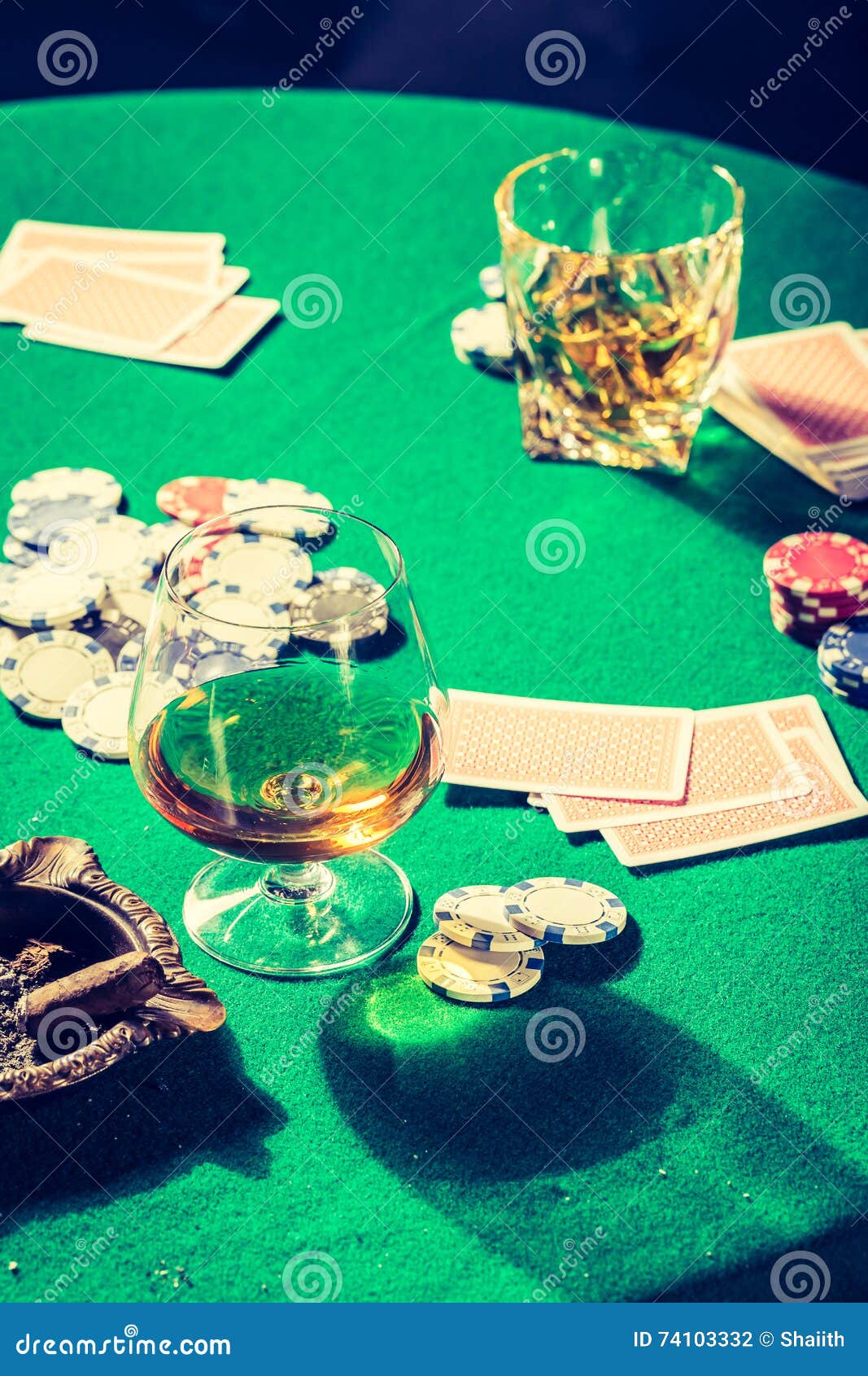 Old Gambling Table with Chips and Cards Stock Photo - Image of luck ...