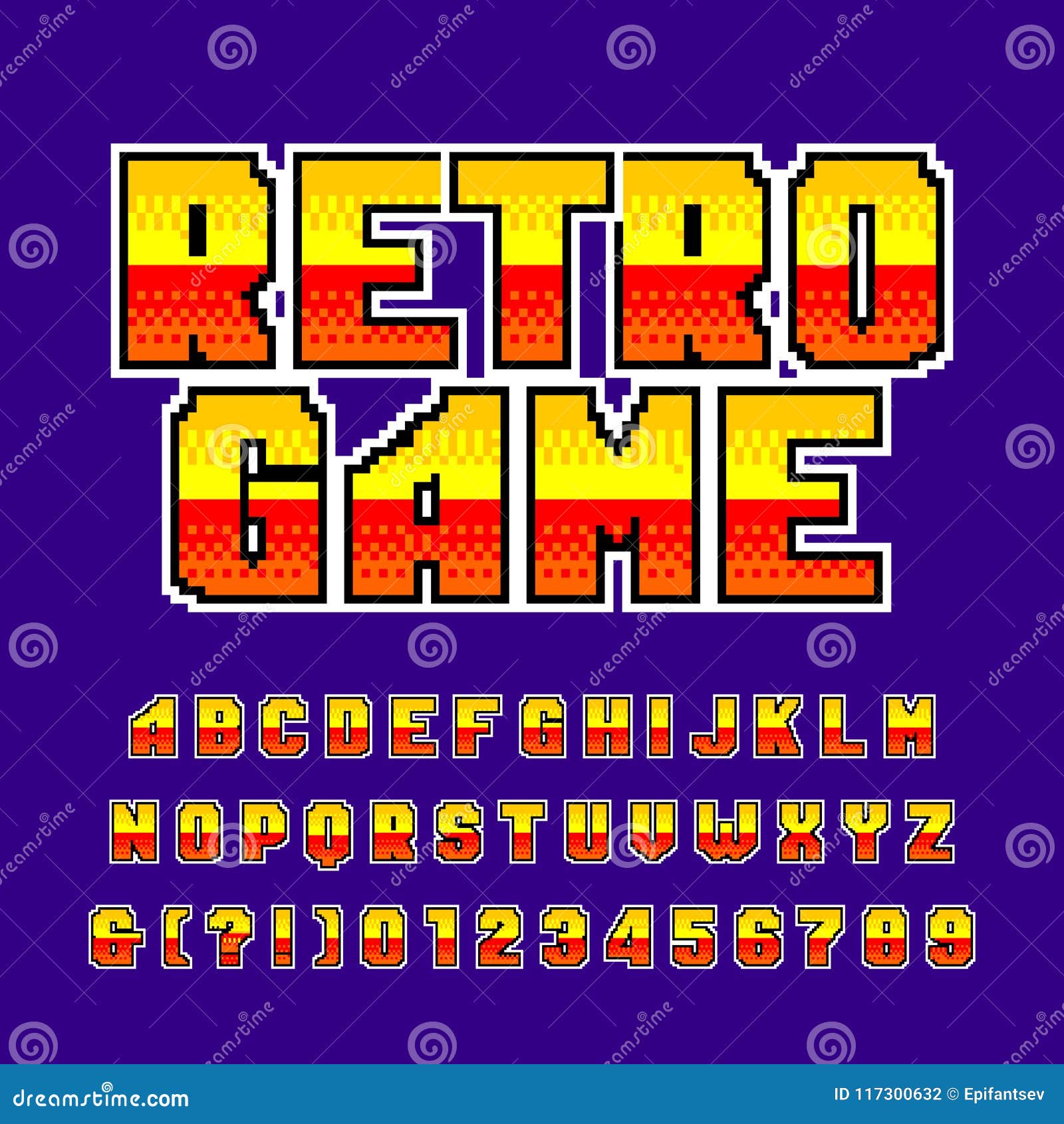 Old Game Alphabet Font. Colorful Pixel Gradient Letters and Numbers ... Old Game Alphabet Font. Colorful Pixel Gradient Letters and Numbers ...