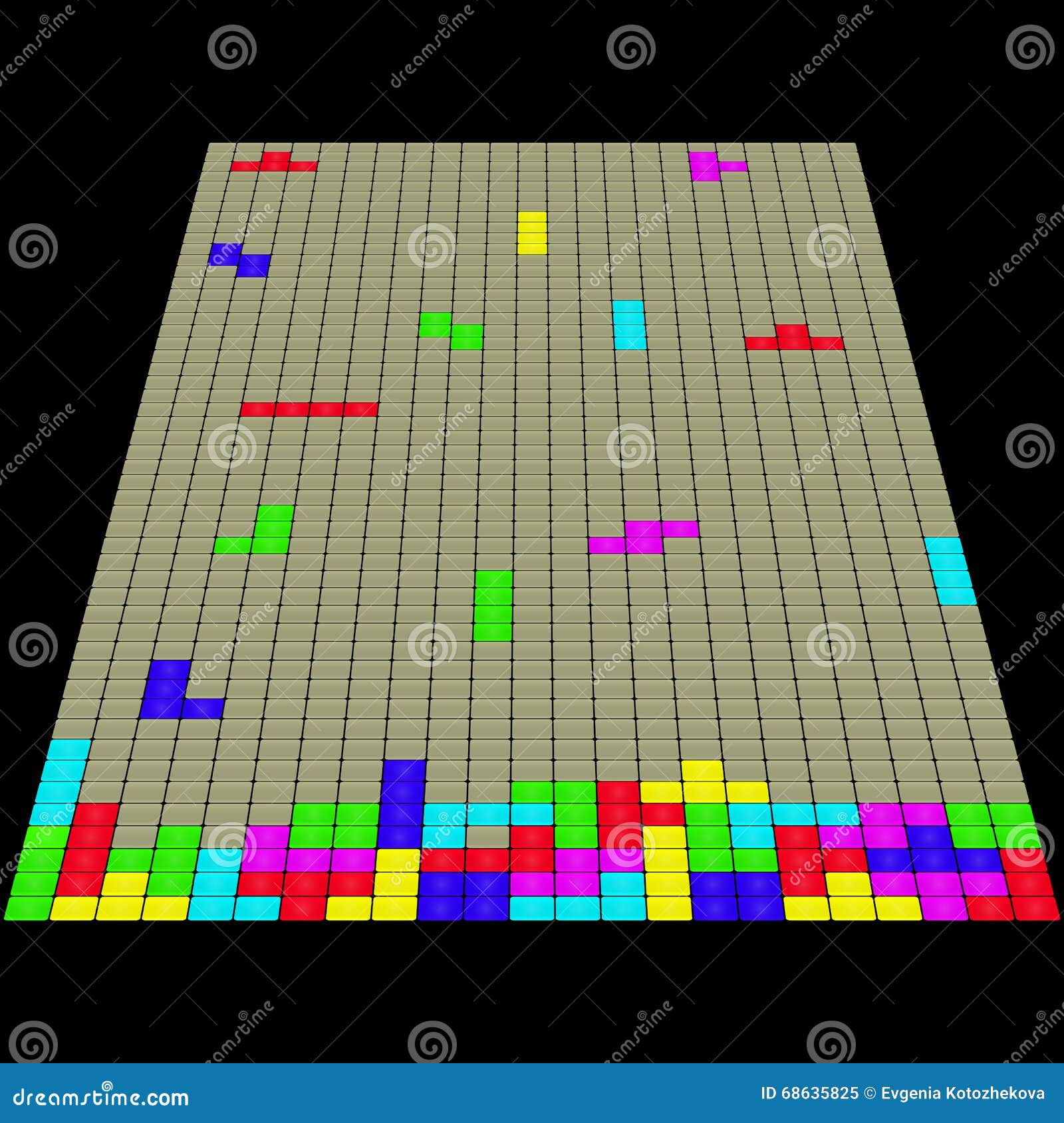 The old game Tetris 3D editorial image. Illustration of block - 68635825
