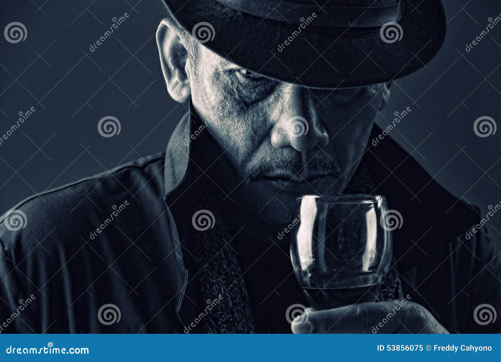 Old Gangster with Mysterious Face Stock Image - Image of gangster ...