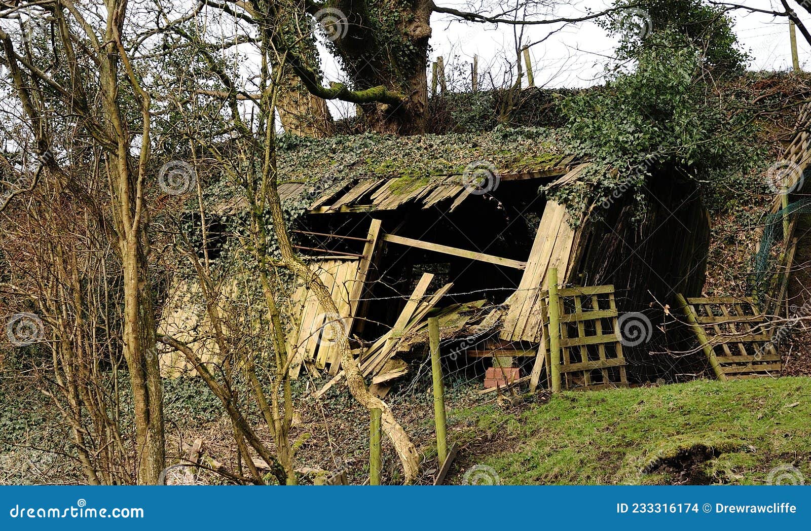 The Old Garage is Falling Down Stock Photo - Image of lumber, timber ...