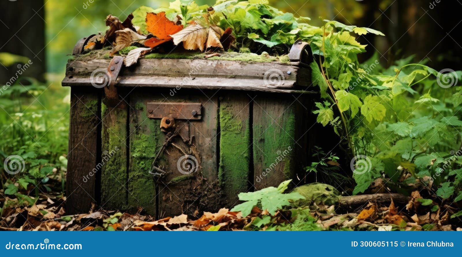 Old Garden Compost Bin for Organic Material Stock Illustration ...