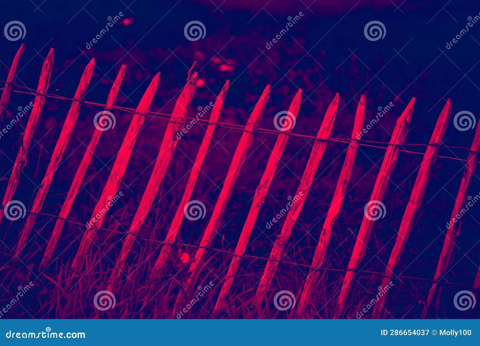 Old Garden Fence in Pop Art, Sloping Garden Fence Pop Art Stock Image ...