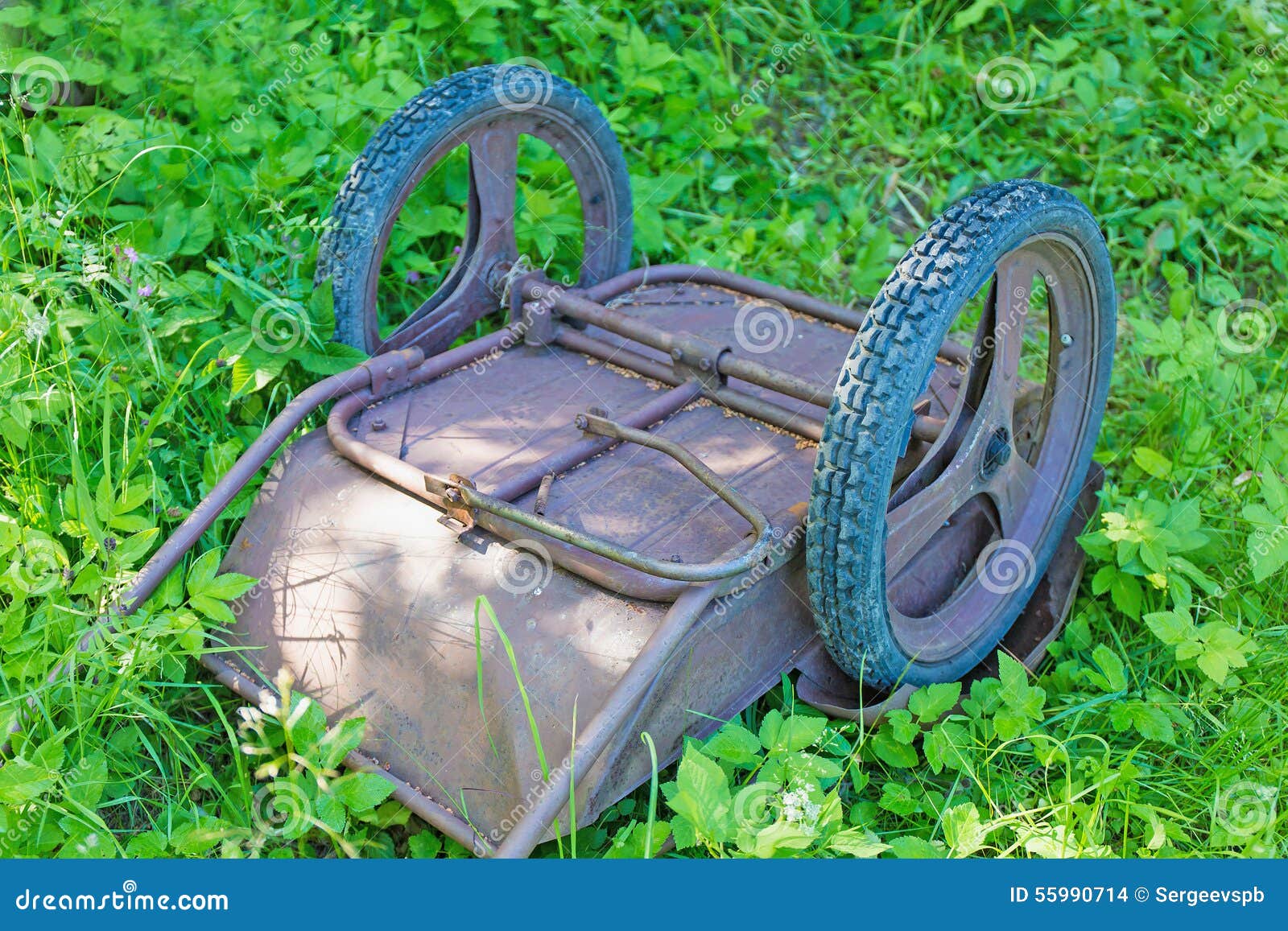 Old garden wheelbarrow stock photo. Image of wheel, transport - 55990714