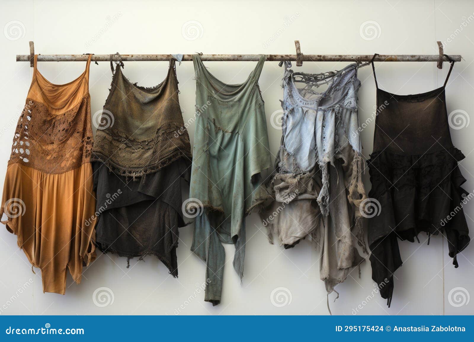 Old Garments Mixed with Trash Stock Illustration - Illustration of ...