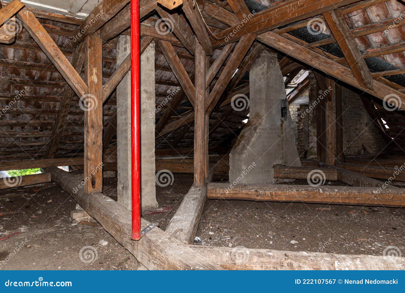 Garret, Attic Loft / Roof Construction Stock Photo | CartoonDealer.com ...