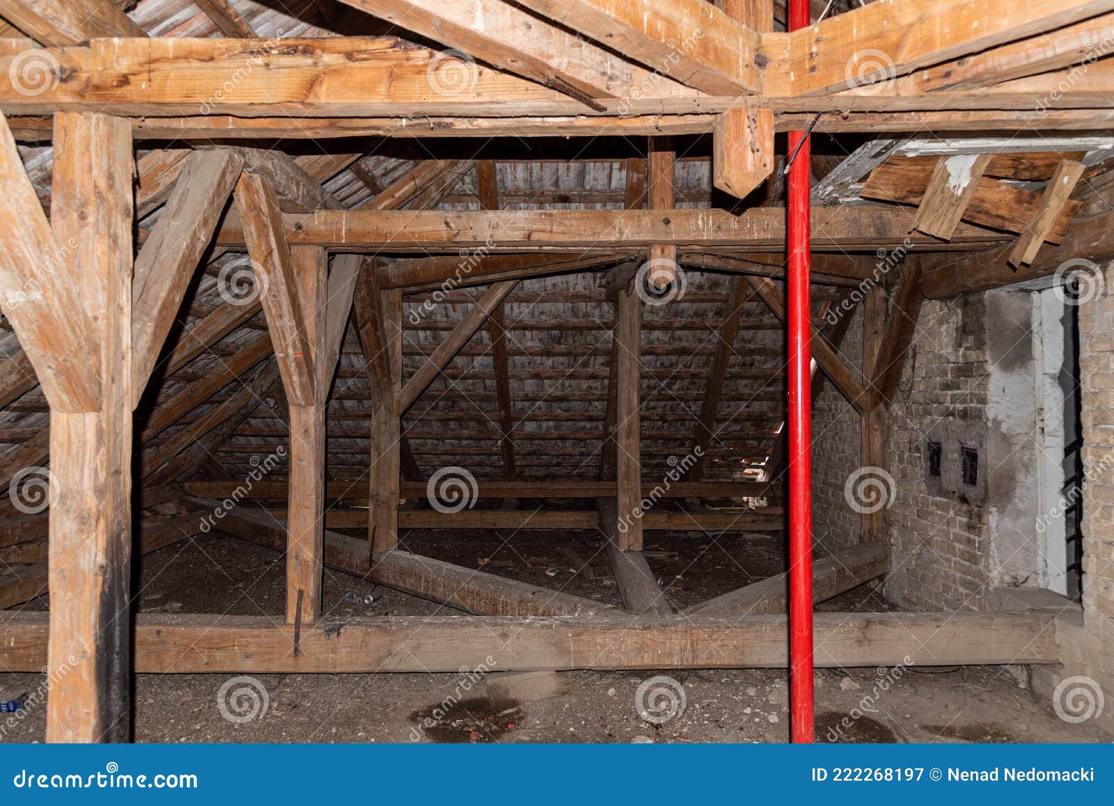 Old Garret, Attic Loft. Empty and Haunted Attic Stock Image - Image of ...
