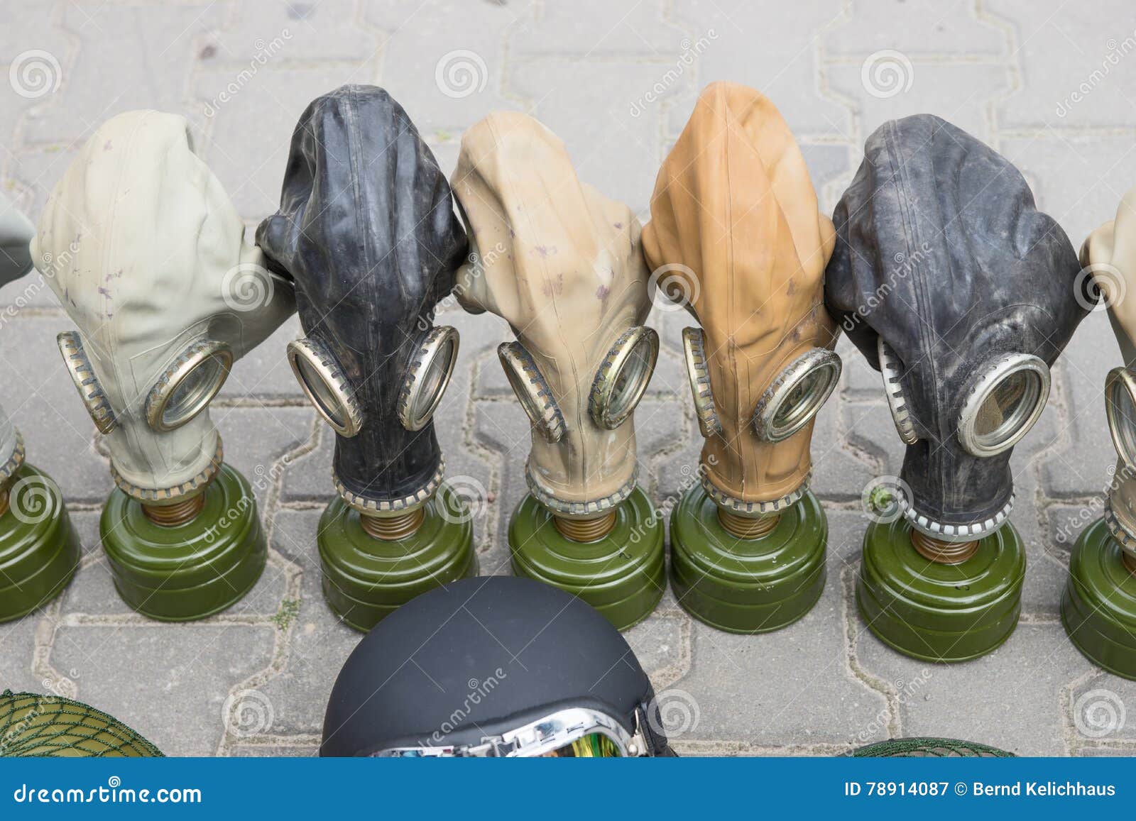 Old gas masks with filter stock image. Image of disaster - 78914087