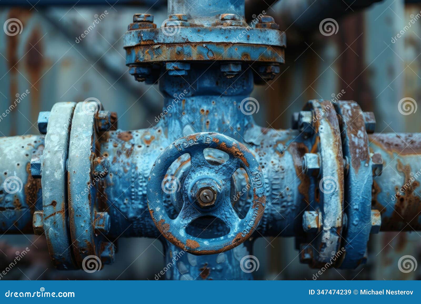 Old gas pipe with valve stock image. Image of trunk - 347474239