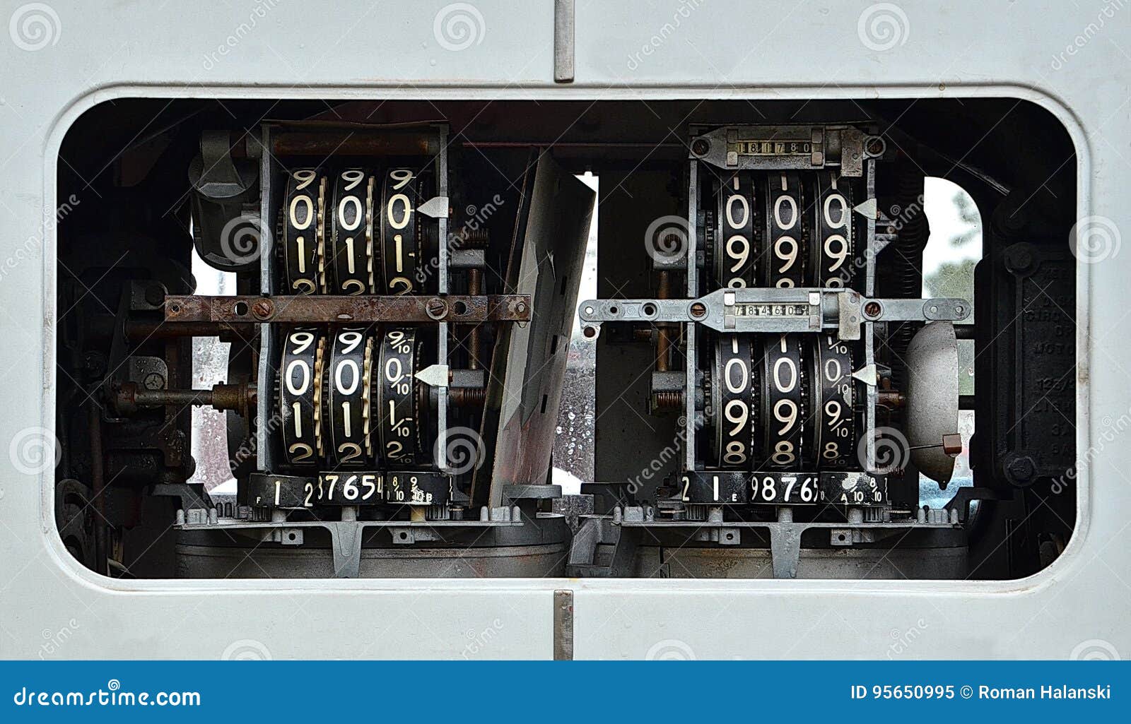 Old Gas Pump Pricing Wheel stock image. Image of wheel - 95650995