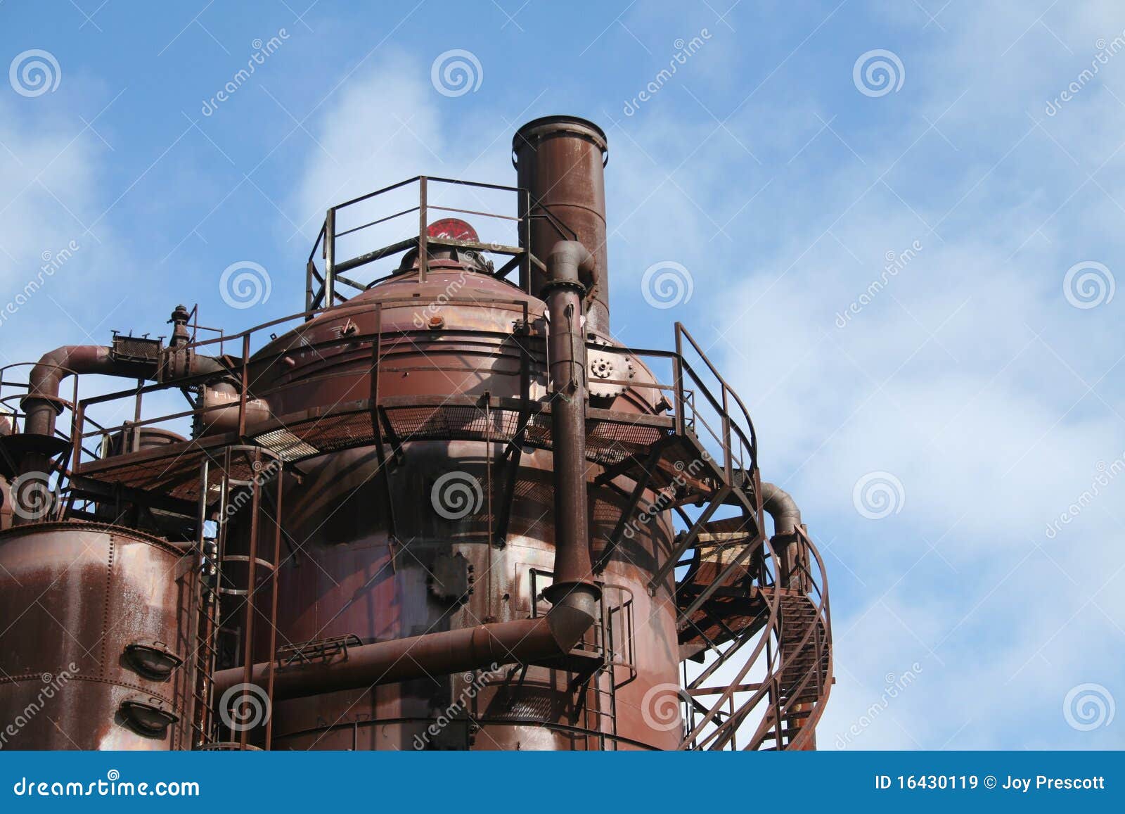 Old Gasworks at Seattle Washington Stock Image - Image of stack, sunny ...
