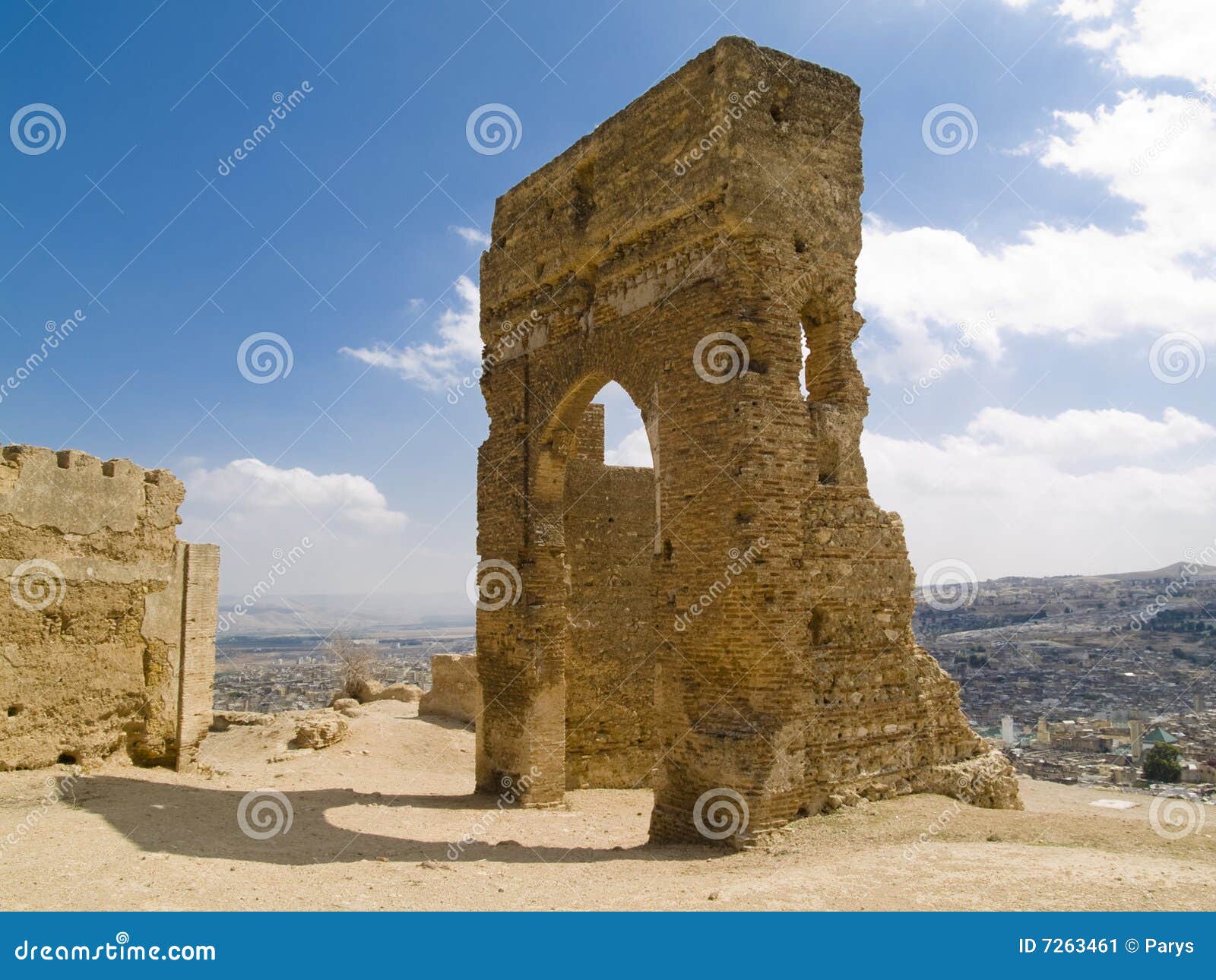 Old gate stock image. Image of ruin, hill, landscape, clouds - 7263461