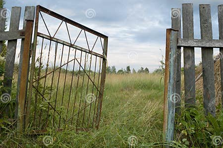 Old gate stock image. Image of open, yard, home, doorway - 985131