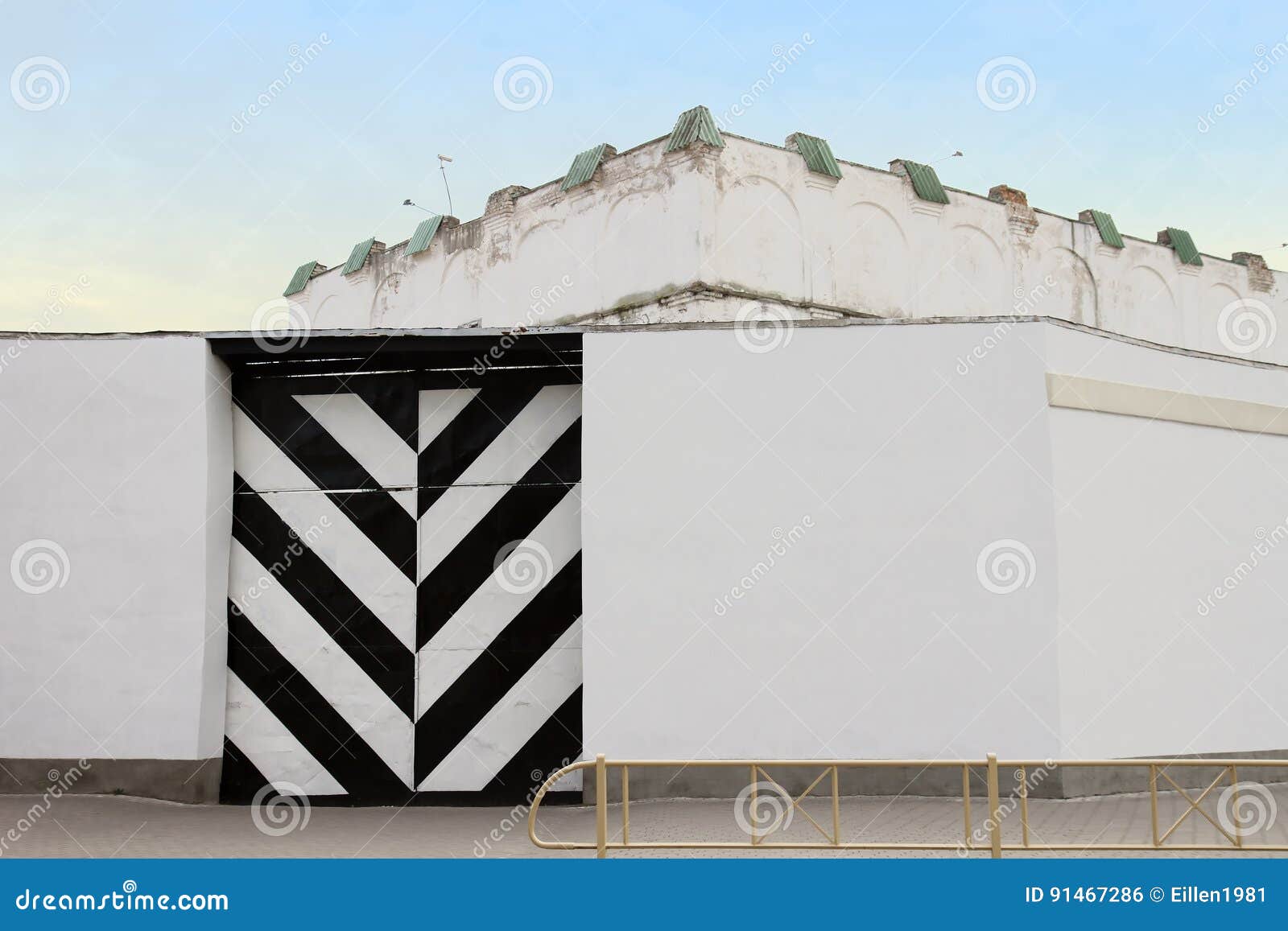 Old Gate with Black and White Stripes Stock Photo - Image of iron ...