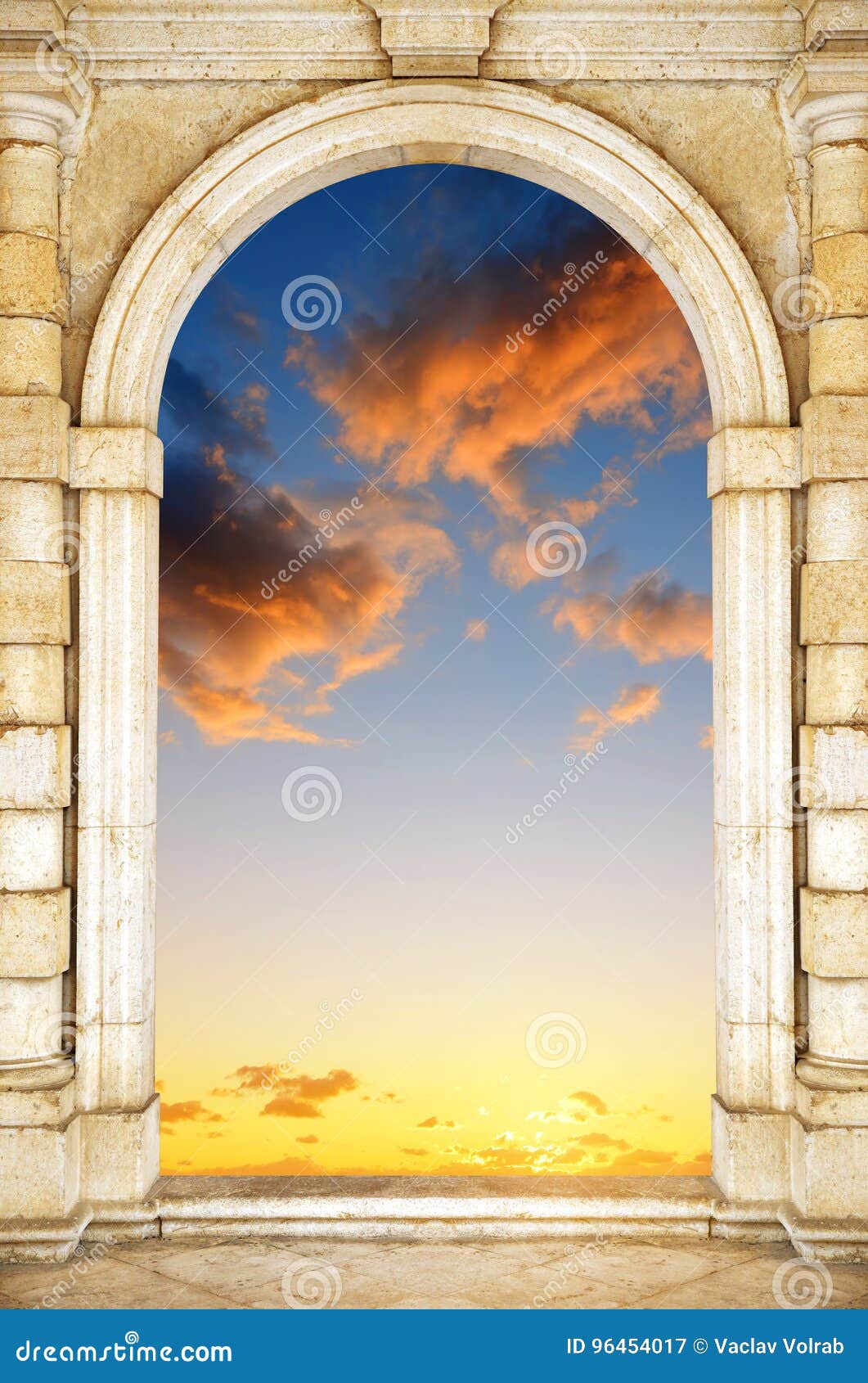 Old Gate at Dramatic Sunset Sky. Stock Image - Image of mystic, gate ...